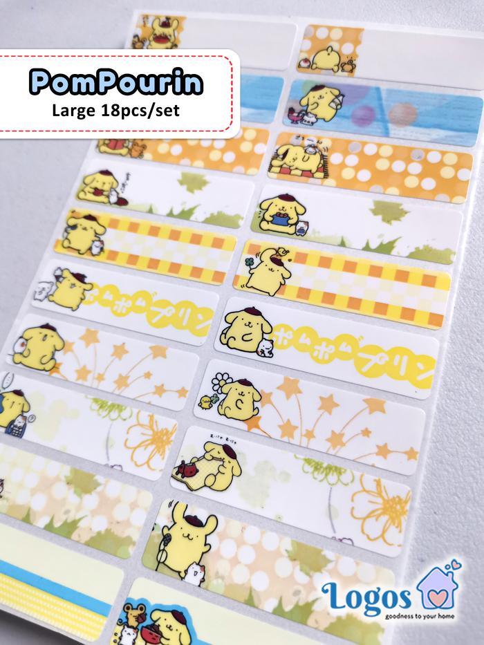 Jual Pompompurin LARGE Stiker label nama waterproof name sticker Sanrio ...