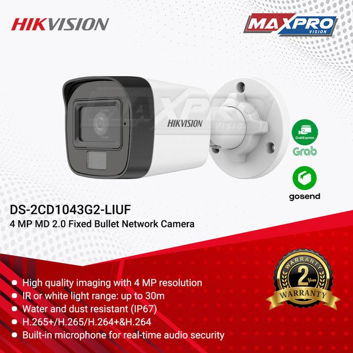 Jual DS-2CD1043G2-LIUF - HIKVISION IP CAMERA 4MP DUAL LIGHT BULLET AUDIO - Jakarta Barat ...
