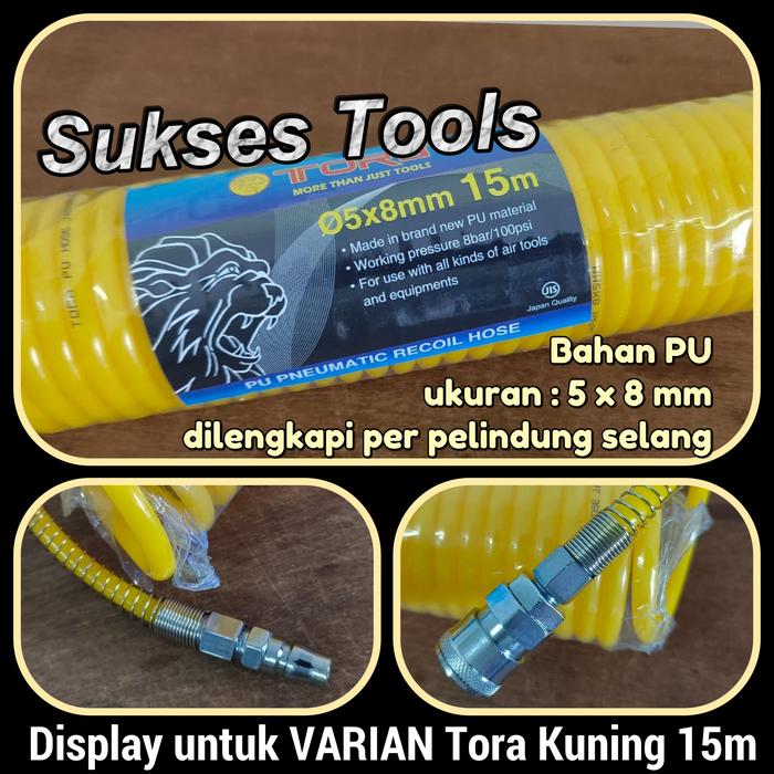 Jual Selang Kompresor Angin uk. 9 - 12 - 15 meter Selang Spiral Recoil ...