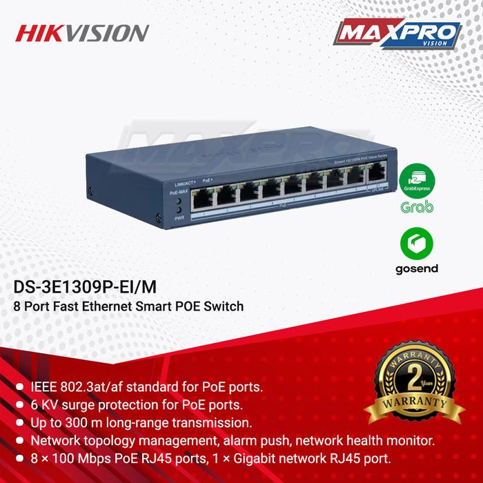 Jual DS-3E1309P-EI/M - HIKVISION SMART POE SWITCH 8 PORT POE 1 UPLINK - Jakarta Barat - Maxpro ...