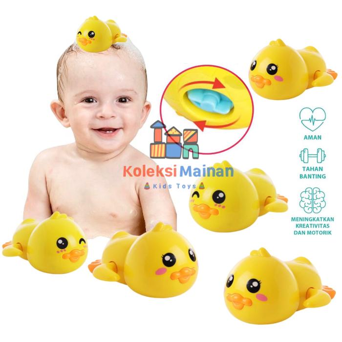 Promo Mainan mandi anak bayi bebek berenang bath toys swimming duck ...