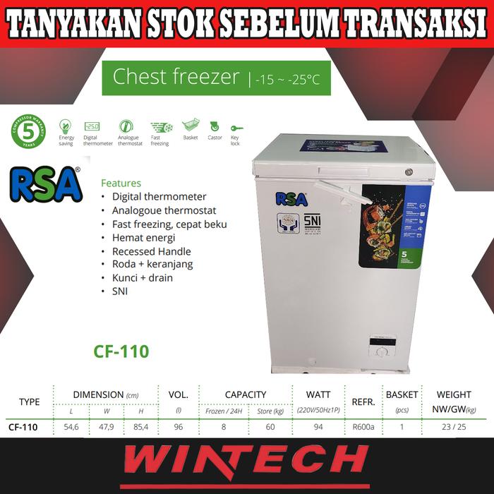 Jual FREEZER RSA CF-110 CF-100 CHEST FRIZER BOX FROZEN FOOD CF110 ...