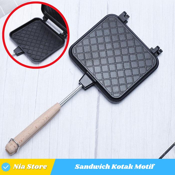 Jual Cetakan Pemanggang Roti Sandwich Kotak Maker Pan Toaster Manual ...