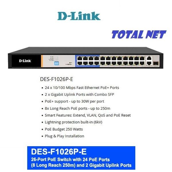 Jual D-LINK DLink DES-F1026P-E 26-Port PoE with 24 PoE Ports 2 Gigabit ...