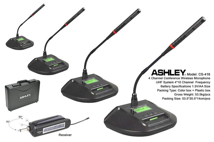Jual 4 MIC Wireless Rapat Pidato Meja Gooseneck ASHLEY CS 416 CS416 ...