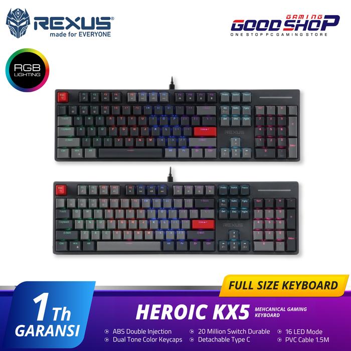 Jual Rexus Heroic KX5 / KX-5 / KX 5 Gaming Keyboard - Jakarta Pusat - GamingGearIndo | Tokopedia