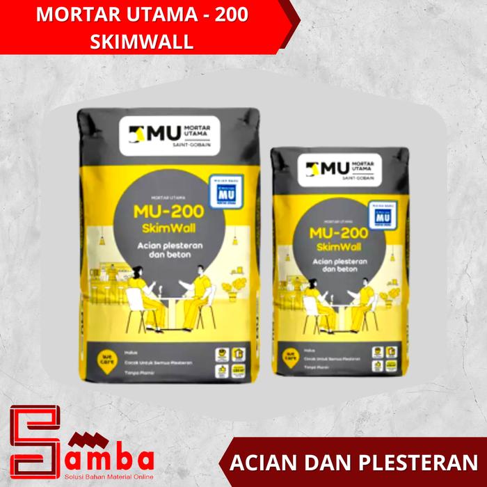 Jual MORTAR UTAMA 200 SKIMWALL ACIAN & PLESTERAN BETON 40 KG / MU 200 ...