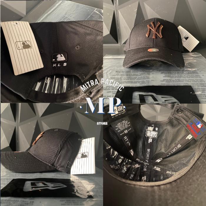 Jual Topi NY MLB Baseball Gold Metal Logo Yankees New Era | Free ...