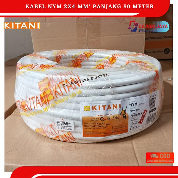 Jual Kabel Listrik NYM 2x4 mm² Kitani panjang 50 meter tembaga murni ...