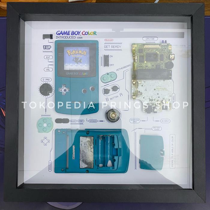 Jual Display Gameboy color blue teal Frame Art 3D Teardown Artwork ...