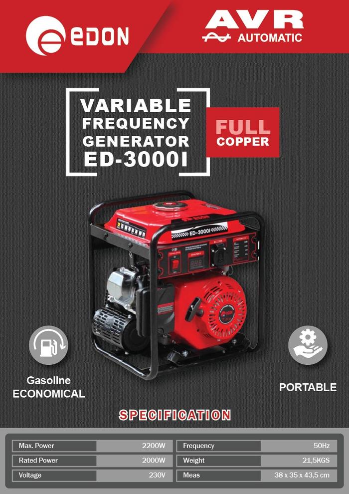 Jual GENSET Edon 3000Watt EDON PT 3300L Gasoline Generator Bergaransi ...
