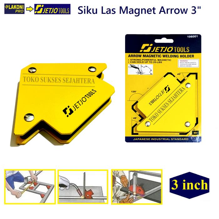 Jual JETJO TOOLS Siku Bantu Las 3 4 5 in Besi Welding Arrow Magnetic ...