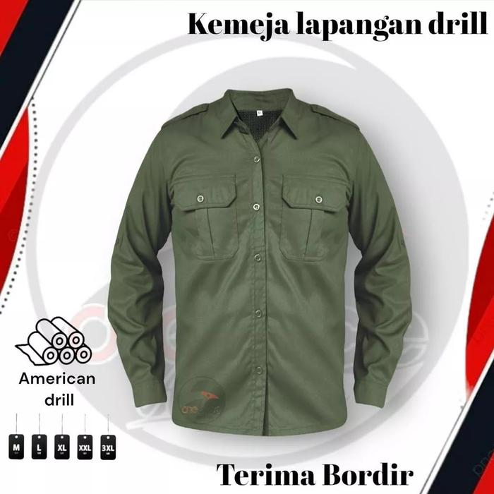Jual Kemeja lapangan PDL lengan panjang/Kemeja PDH - Hijau Army, S ...