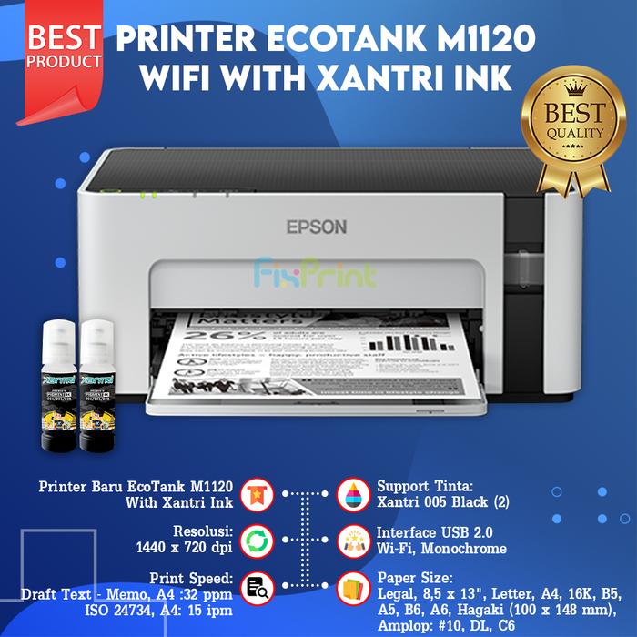 Jual Epson M1120 Monochrome Wi-Fi Ink Tank Printer Wireless M-1120 ...