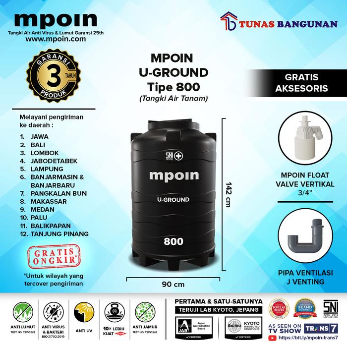 Jual Toren Tangki Air Tanam MPoin GROUND 400/600/800 Liter - 600 Liter ...