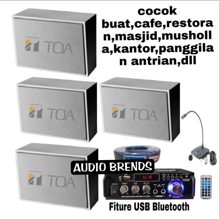 Jual PAKET SPEAKER CEILING TOA BOX 4 UNIT AMPLI BLUETOOTH USB MIC MEJA ...