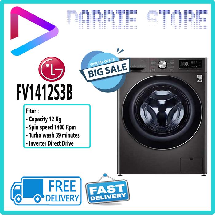 Promo LG FV1412S3B MESIN CUCI FRONT LOADING 12 KG INVERTER FV1412 ...