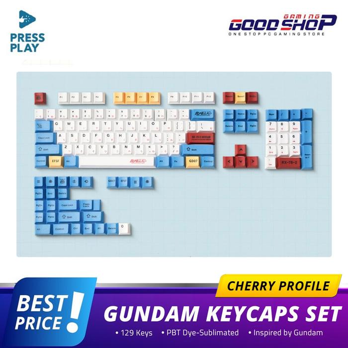 Jual Press Play Gundam Unicorn Japanese PBT Dye Sub Keycaps Keycap Set ...