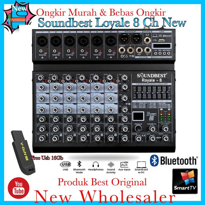 Jual audio Mixer Soundbest Royale 8 channel original Usb bluetooth - Jakarta Barat ...