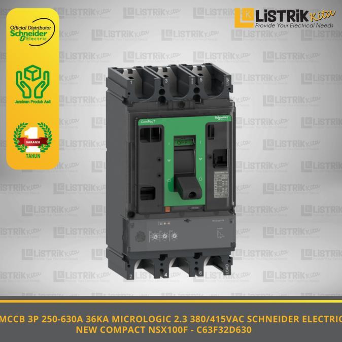 Jual Mccb 3P 250-630A 36Ka Micrologic 2.3 380/415Vac Schneider ...