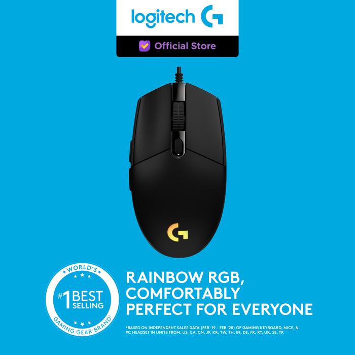 Promo Logitech G203 Mouse Gaming Wired RGB Lightsync with Macro - Hitam ...