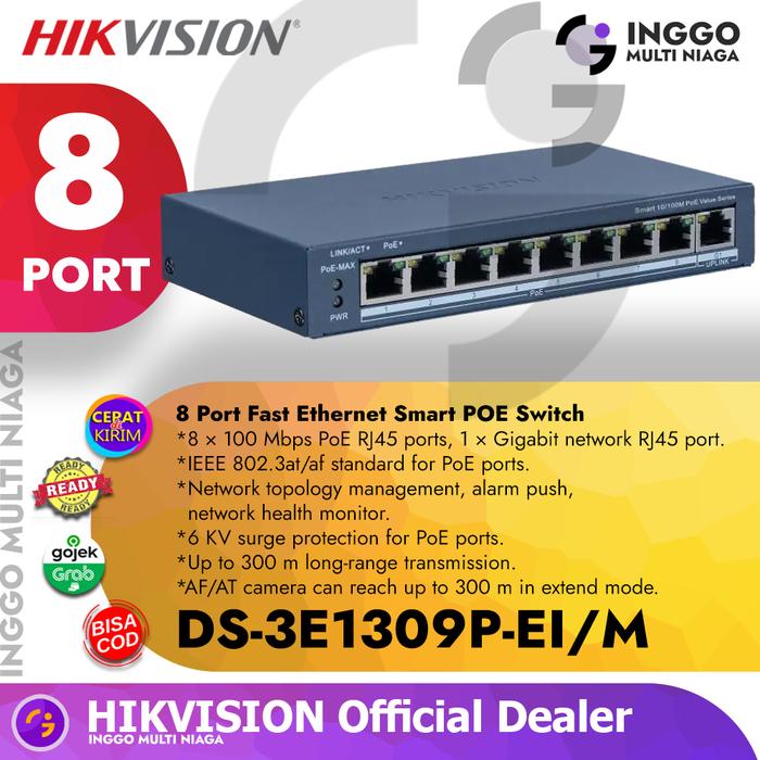 Jual HIKVISION DS-3E1309P-EI/M SMART POE SWITCH 8 PORT POE 1 UPLINK - Jakarta Barat - INGGO ...
