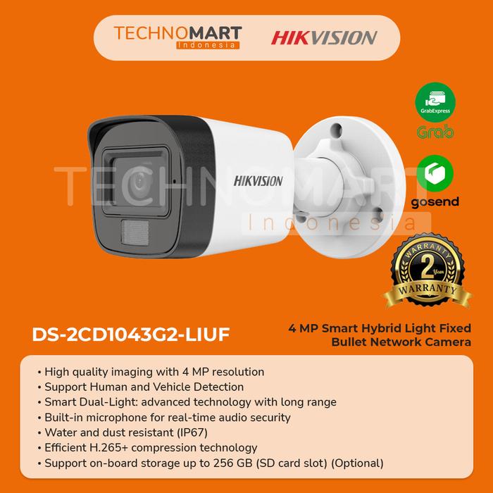 Jual DS-2CD1043G2-LIUF - HIKVISION IP CAMERA 4MP DUAL LIGHT BULLET AUDIO - Jakarta Barat ...