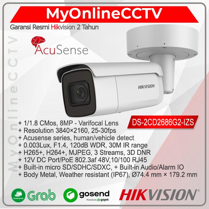 Promo DS-2CD2686G2-IZS Hikvision 8MP Varifocal Motorize Zoom Lens IPCAM CCTV Cicil 0% 3x ...