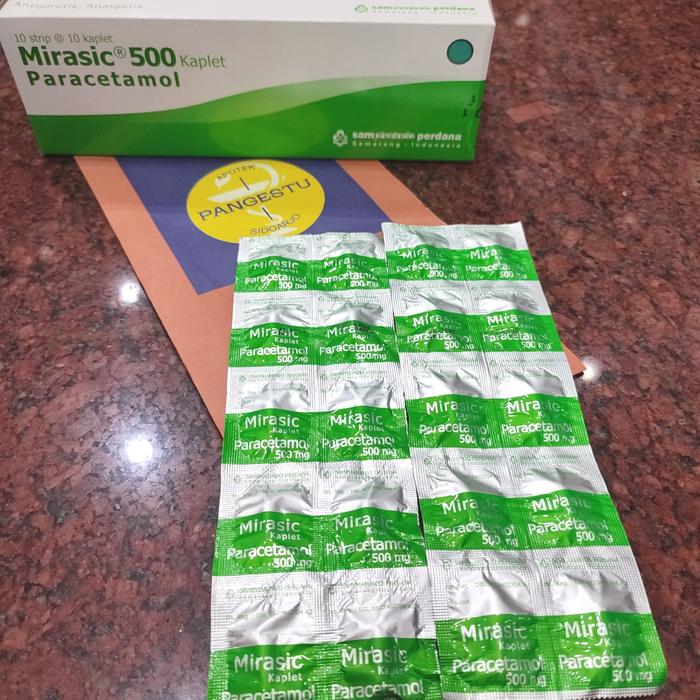 Jual Mirasic 500 1 Strip 10 Kaplet / Paracetamol 500mg / Mirasik ...