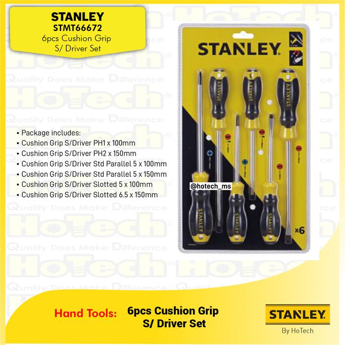 Jual STANLEY STMT66672 | 6pcs Cushion Grip S/ Driver Set | Hand Tools ...