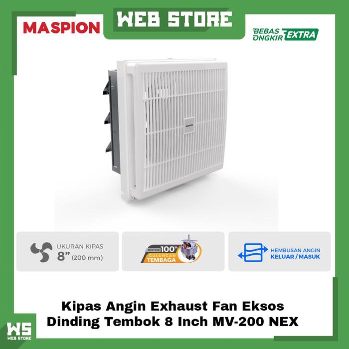 Jual Kipas Angin Exhaust Fan Eksos Dinding Tembok 8 Inch MV-200 NEX MASPION - Kota Tangerang ...