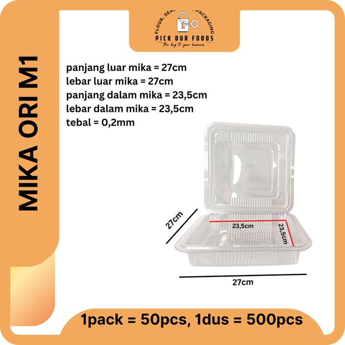 Jual Mika kue bolu ukuran M1 | Box kue bolu 1 loyang | Mika bening M1 ...
