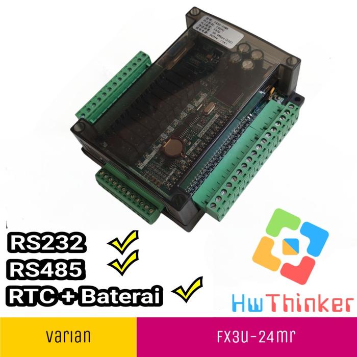 Jual PLC FX3U-24MR 14DI 10DO 6AD 2DA RS485 RS232 RTC Modbus RTU 24V - Kota Surabaya - HwThinker ...