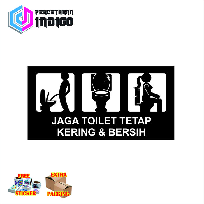 Jual sign papan akrilik acrylic jaga toilet tetap kering dan bersih ...