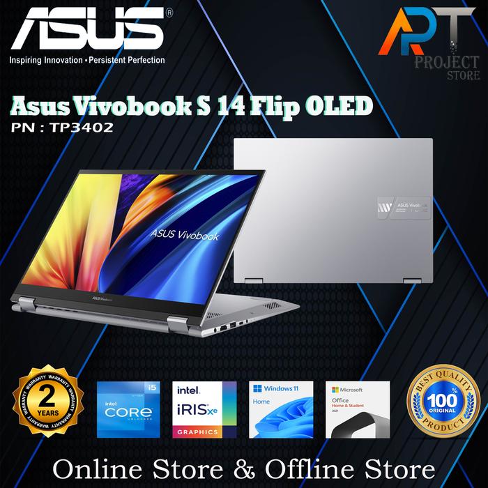 Jual Asus Vivobook S 14 Flip OLED (TP3402) i5-12500H 8GB 512GB SL W11H ...