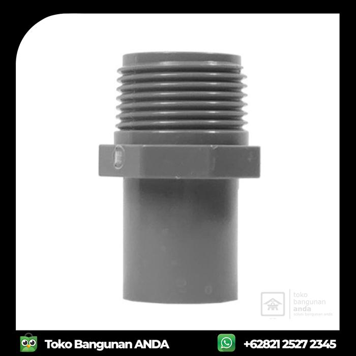 Jual SAMBUNGAN PIPA PVC SDL AW 1 x 1/2 " SOCK DRAT LUAR 1 x 1/2 INCH ...