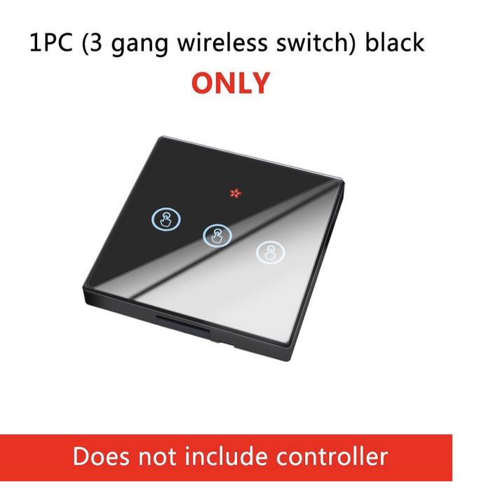Jual Smatrul Saklar RF433Mhz Black 3 Gang Smart Home Wireless Touch ...