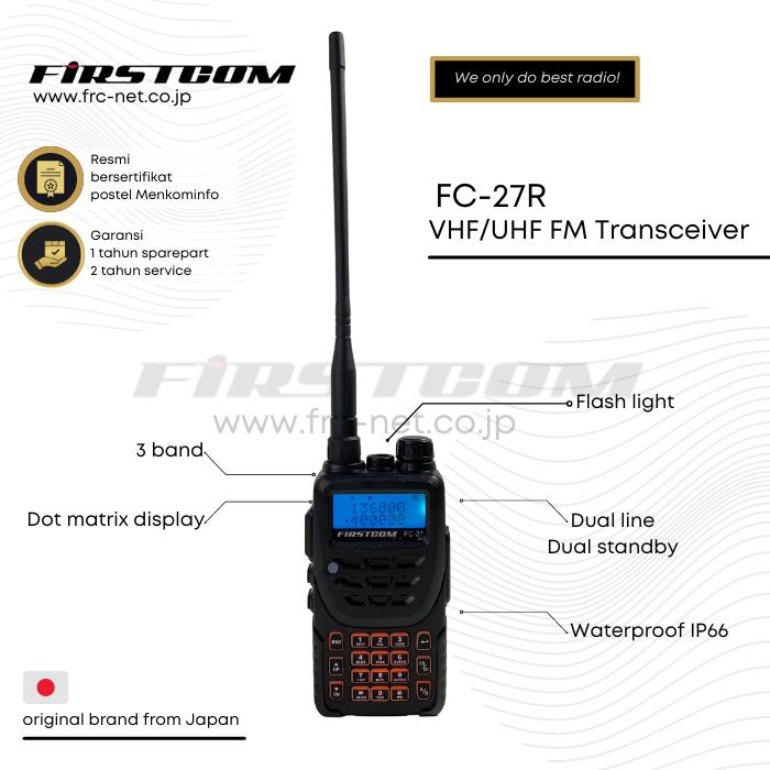 Jual HT Firstcom Japan FC27 FC 27 Waterproof IP66 Dualband Garansi Resmi - Jakarta Barat ...