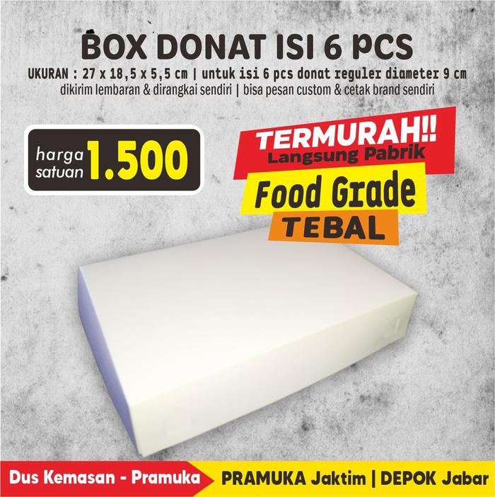 Jual BOX DONAT ISI 6 IVORY POLOS - Jakarta Timur - Dus Kemasan | Tokopedia