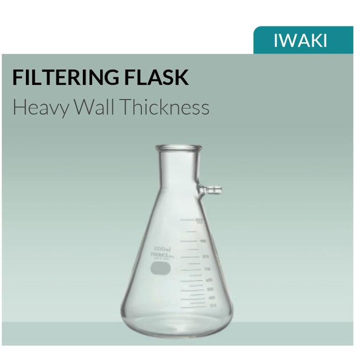 Jual FILTERING FLASK 500mL Heavy wall thickness Erlenmeyer Flask IWAKI ...
