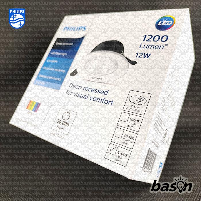 Jual PHILIPS DN350B 12W 1200lm D125 5" - LED Downlight Deep Recessed CRI90 - Putih 6500K ...