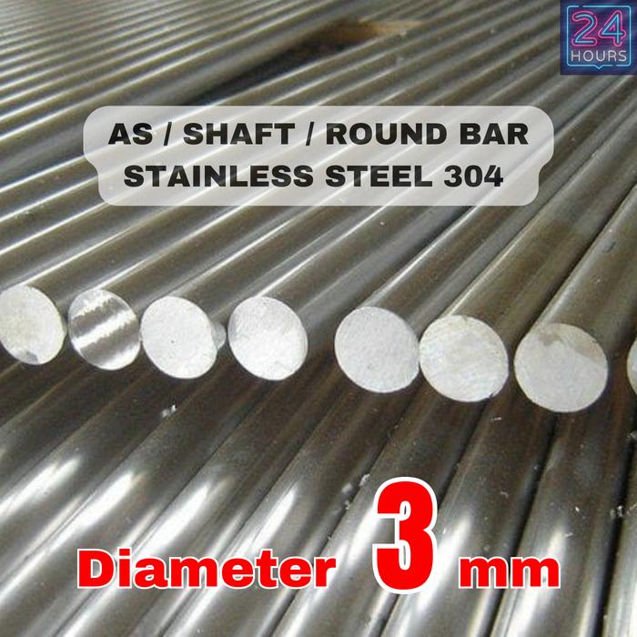 Jual As Shaft Stainless steel SS304 3mm Round Bar Batang Rod - Jakarta ...