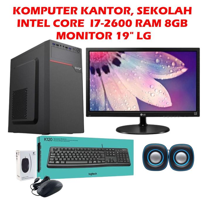 Jual PAKET KOMPUTER KANTOR INTEL CORE I7-2600 RAM 8GB MONITOR LG 19" KEYBOARD MOUSE LOGITECH ...