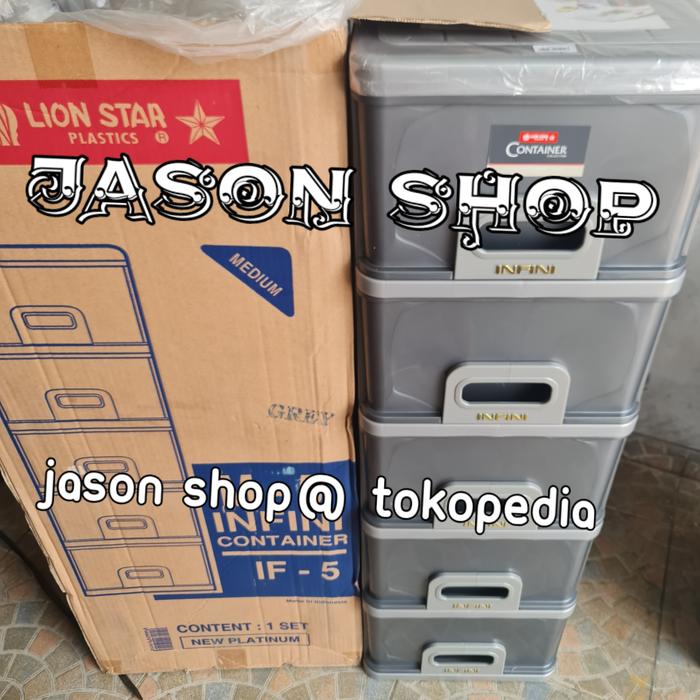 Jual Lemari laci plastik/Container serbaguna Lion Star Infini susun 5 ...