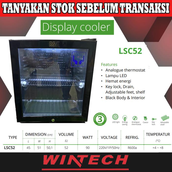 Jual RSA LSC52 LSC-52 Mini Showcase Display Cooler Kulkas Kaca ...