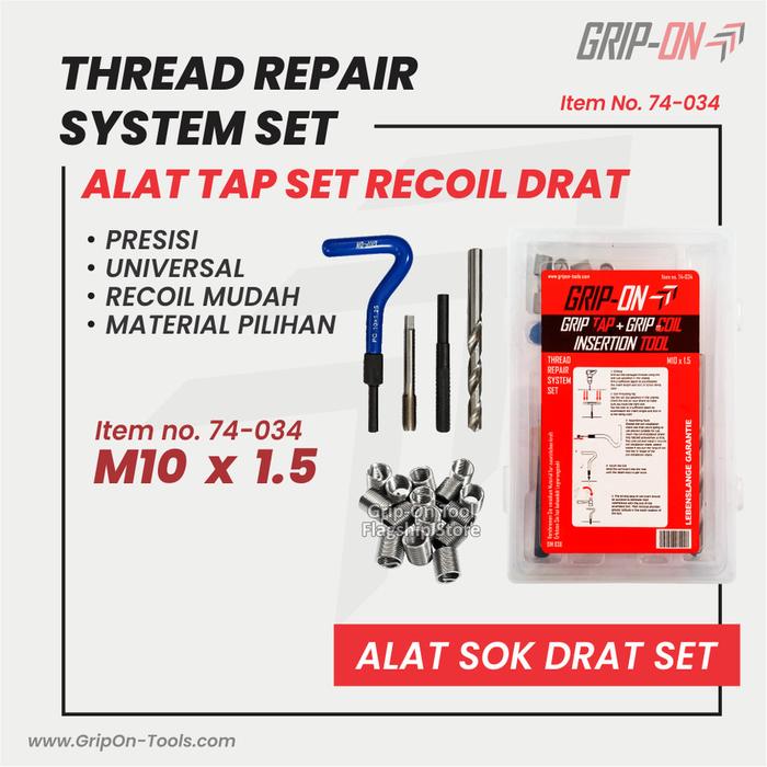 Jual Tap Set Recoil M10 x 1.5 GRIP-ON Thread Repair System Set M10 x 1. ...