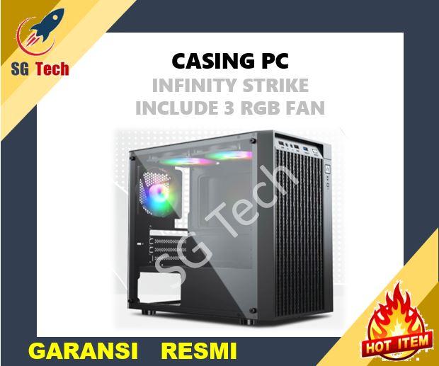 Jual CASING PC Infinity STRIKE - mATX Gaming Case - FREE 3 RGB FAN ...