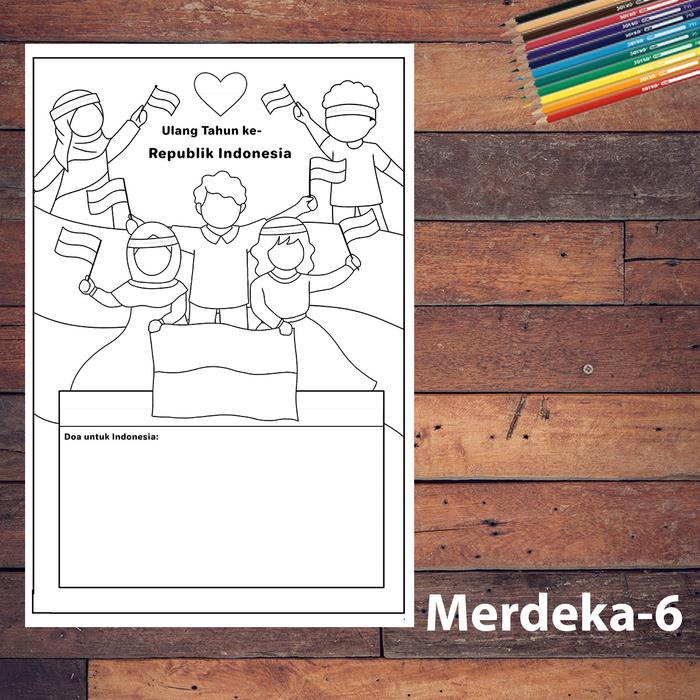 Jual Lembar Mewarnai Anak Tema KEMERDEKAAN Agustusan Indonesia (17 ...