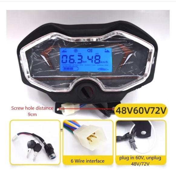 Jual Speedometer Dashboard Universal Sepeda motor listrik 48V60V72 (750 ...