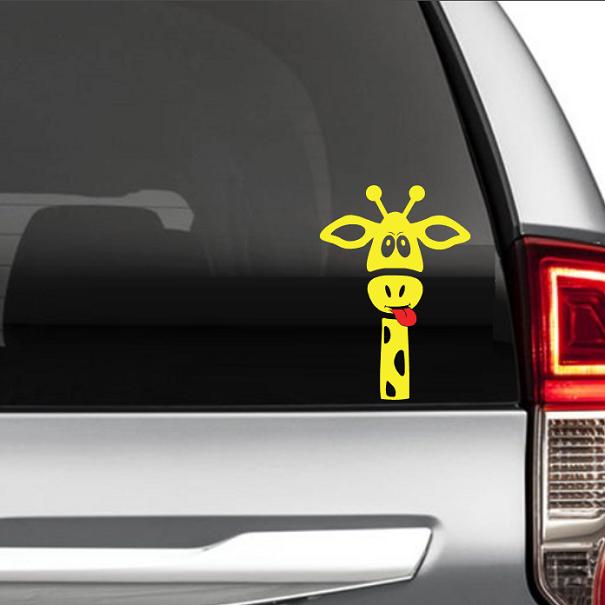 Jual Stiker Unik Lucu Body Kaca Mobil Cutting Sticker Jerapah Lucu ...